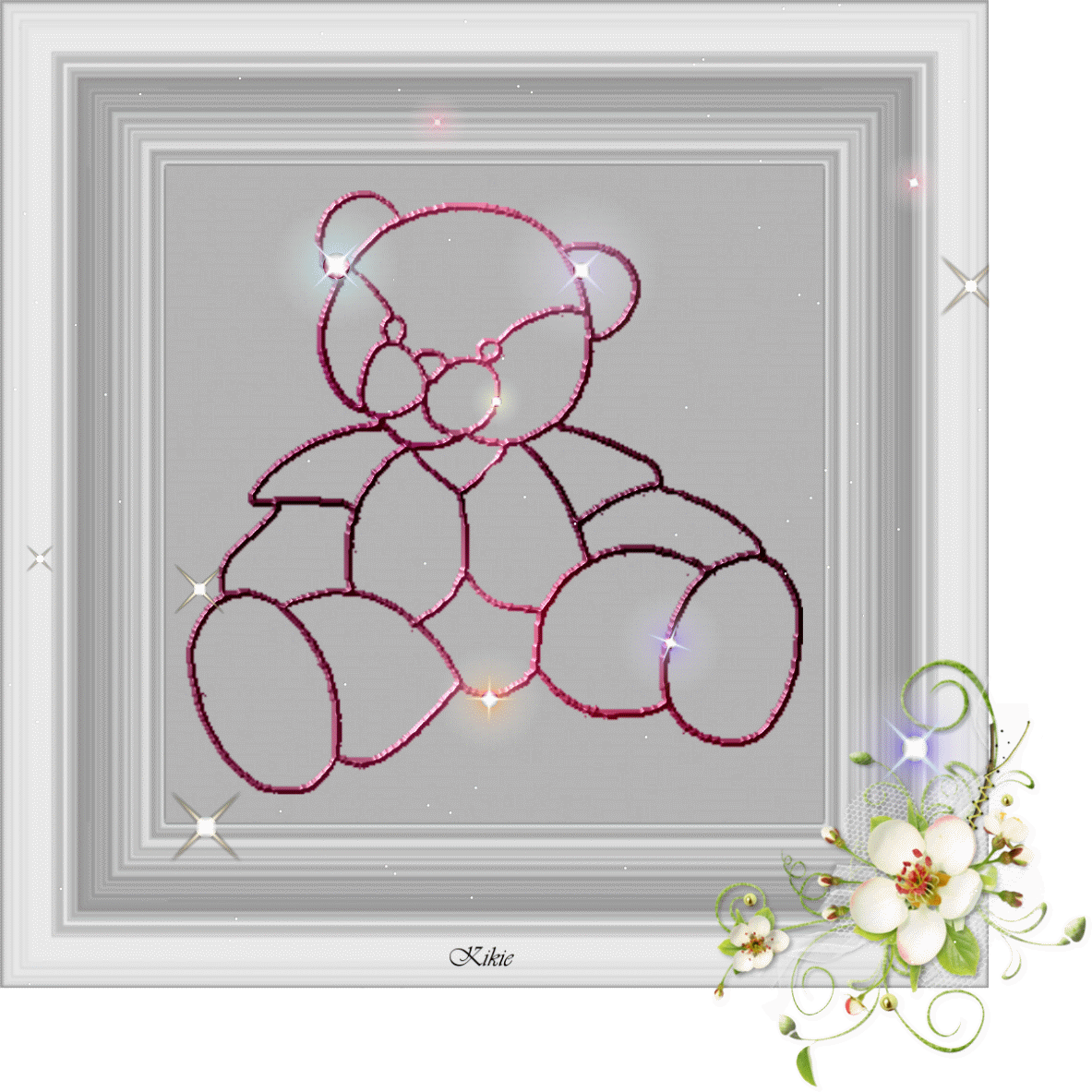 mes creations nounours sur cadre